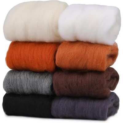 10G DIY Wool Roving Needle Felting 8 Colors Wool Felting Fib