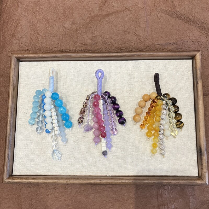 满愿种子文淇同款包挂奢华高级感天然石水晶串珠包包挂件车挂原创