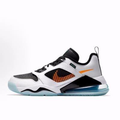 Jordan Mars 270 low 皮革防滑耐磨 低帮 复古篮球鞋 男款 黑白橙
