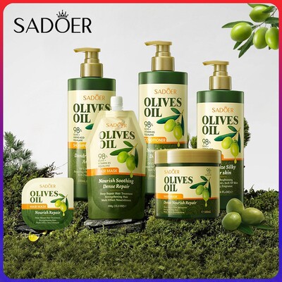 Olive oil hair care set shampoo conditioner hair mask