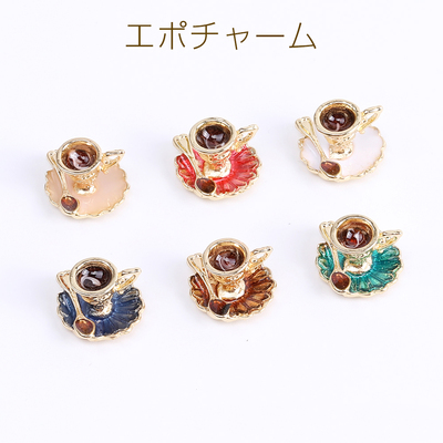 5彩色金属合金咖啡套装日本进口ins爆款品质可爱DIY配件吊坠