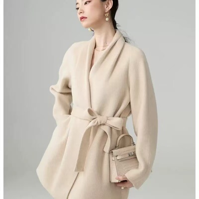 百分百骆驼绒小个子大衣首选翻折领短浴袍 限时福利！明日涨价！