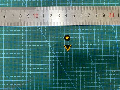 1/6兵人玩偶配件布质标-二德三各色三角标年限军衔布贴