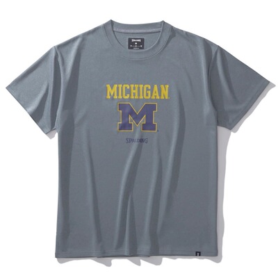 日本Spalding/斯伯丁 T 恤Michigan Logo 男女速干半袖T恤 排球