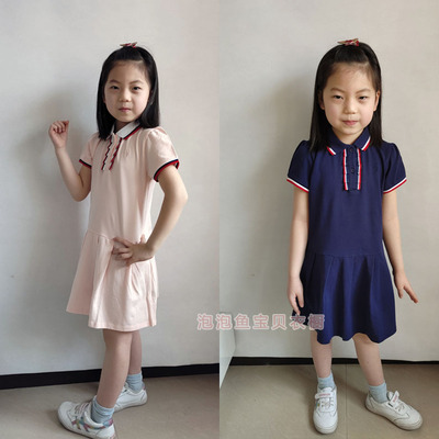 110-160学院气质夏季女童纯棉