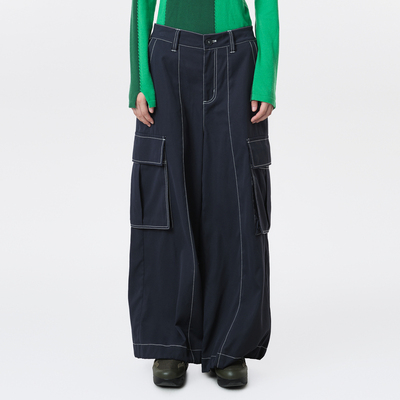 MOVEUP幻走2023秋季新款.FUN系列多口袋设计师松紧休闲直筒裤女