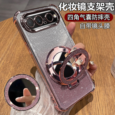 适用华为PuraXView闪粉带镜子壳