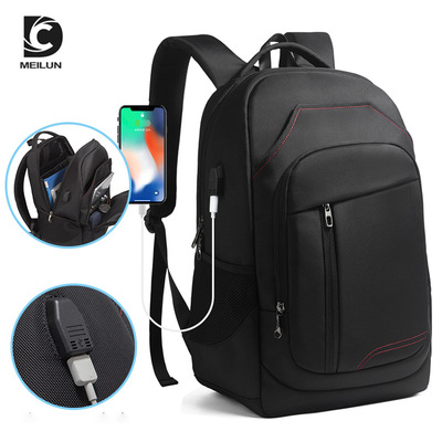 DC跨境新款情侣户外学生书包多功能旅行backpack防水黑色双肩背包