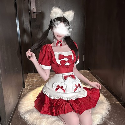 奶油华夫饼~性感纯欲风梦幻软萌二次元日系少女俏皮小女仆连衣裙