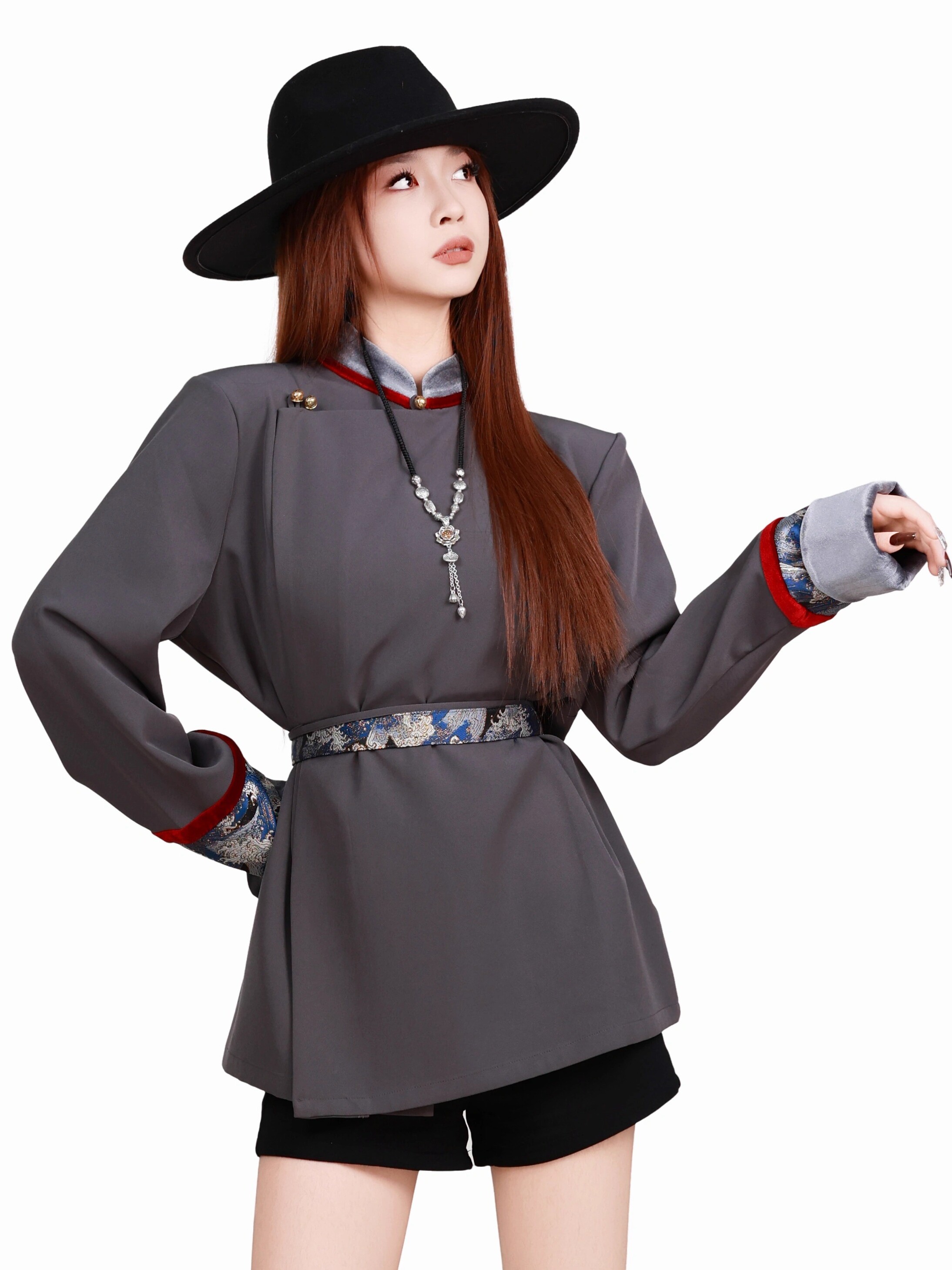 [Zhuo Riya] 7740 New Ethnic Style Shirt Improved Mongolian Clothing ...