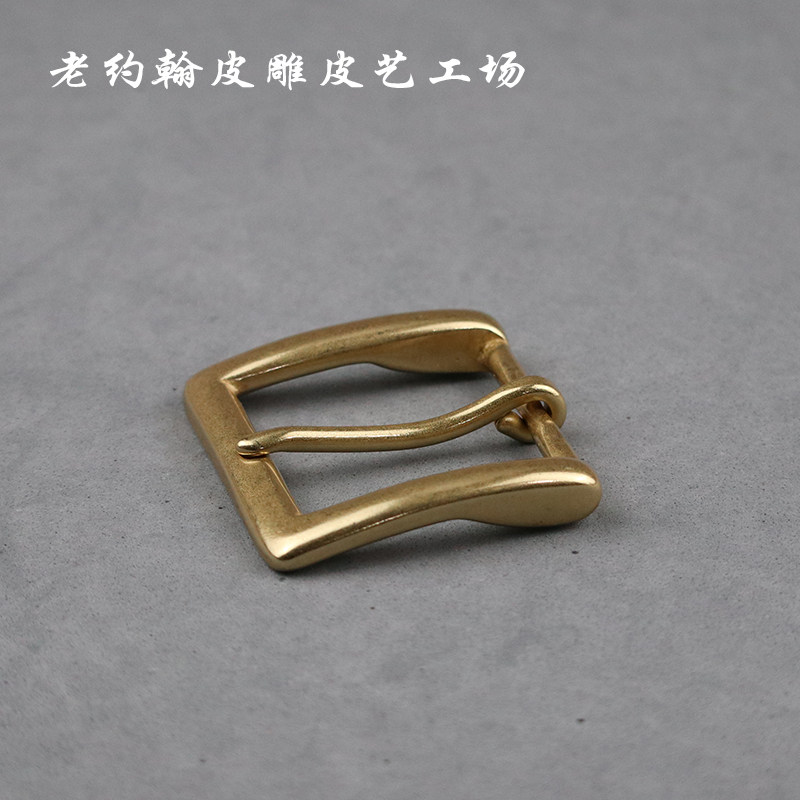 皮带扣男针扣头配件 铜皮带扣头 纯铜 美式复古38mm黄铜皮带针扣
