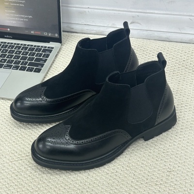 2025新款透气切尔西男鞋马丁靴男