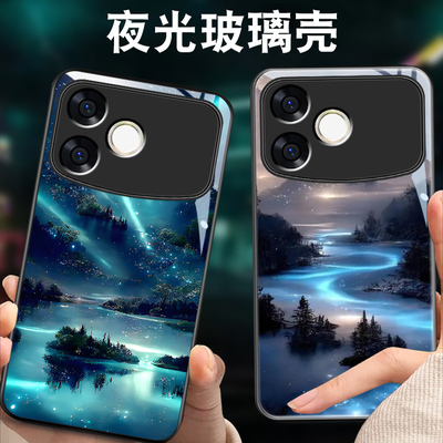 适用oppoA6sPro手机壳a6c男女新款a6ci夜光玻璃a6pro全包保护套a6i防摔硅胶边小众高级感风景星光星河外壳