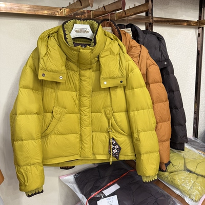 文丽安迪8618专柜正品针织拼接连帽羽绒服女冬季宽松加厚保暖外套