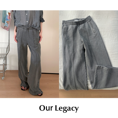 【SALE】CETTCE 现货 Our Legacy 纯色弹力宽松直筒阔腿卫裤长裤