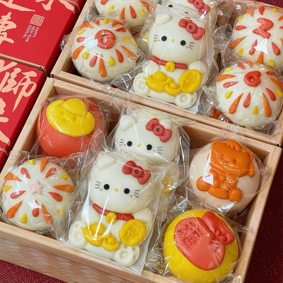 马年烟花招财猫新年模具