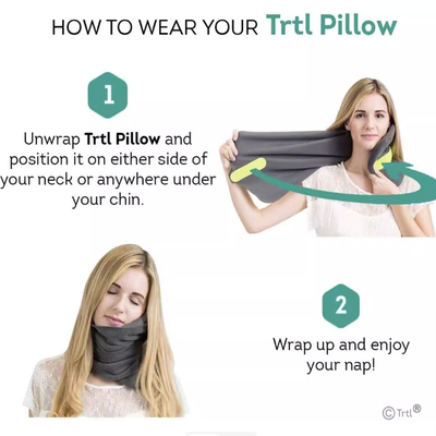 Trtl Travel Pillow for Neck Support- Super Soft Neck Pillow