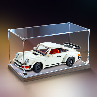 适用10295保时捷911turbo亚克力展示盒木质底透明手办收纳盒