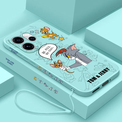 适用opporeno15手机壳卡通猫和老鼠Reno15Pro硅胶保护套PLV110‌‌全包防摔软壳reno15c液态创意男女款