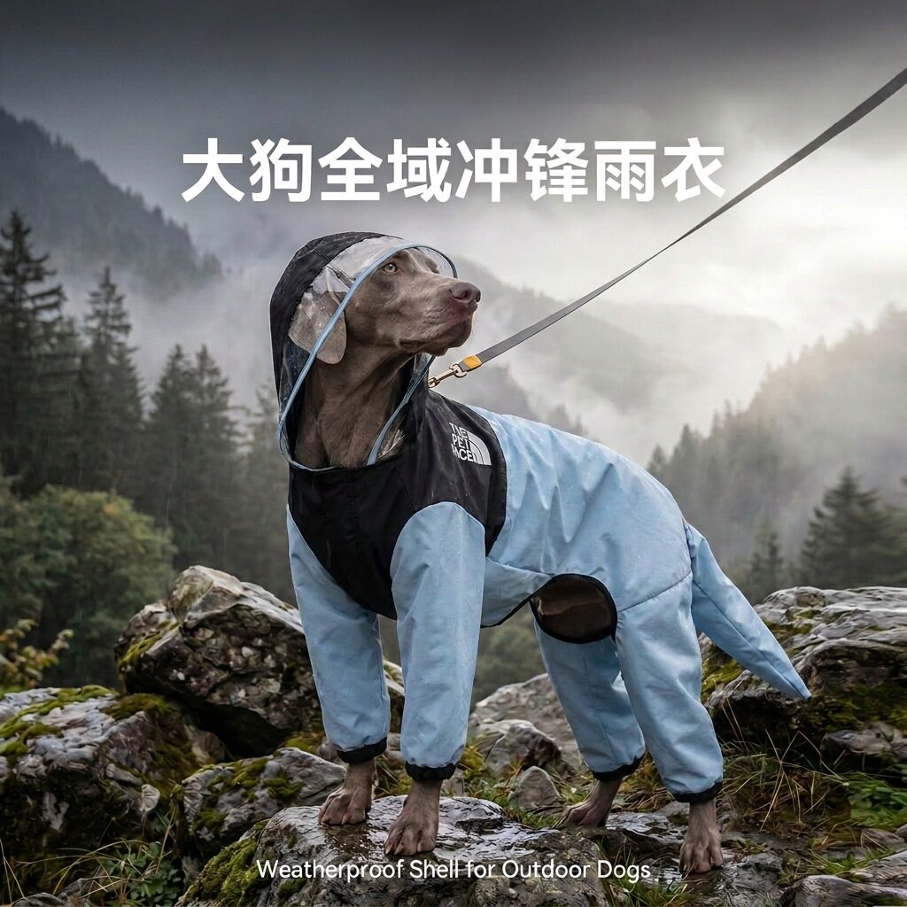 四季外出四脚大狗雨衣全包包尾中大型犬边牧金毛狗狗衣服宠物服饰