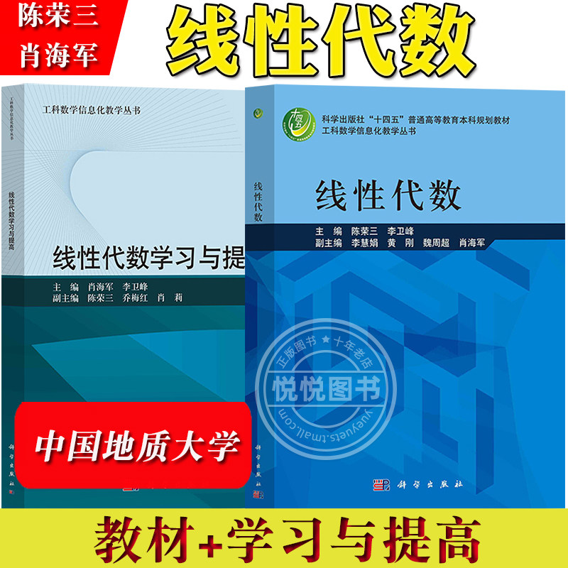 中国地质大学 线性代数+线性代数学习与提高 陈荣三 肖海军 李卫峰 科学出版社 工科数学信息化教学丛书 线性代数教材线代教科书籍