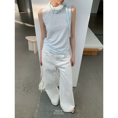 Gary的宝藏易恩欧inbyin围巾一体设计感针织背心外穿女装修身显瘦