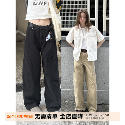 UNRETRO美式复古直筒休闲工装裤