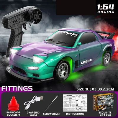 RC Mini Remote Control Car 1:64 Full Scale 4WD Drive Drift C