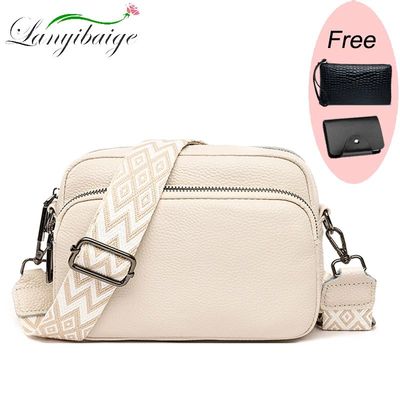 Luxury Solid Color Genuine Leather Ladies Messenger Bag 100%
