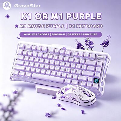 Gravastar Mercury K1 Purple Wireless Gaming Mechanical Keybo