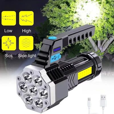High Power Rechargeable Led Flashlights 7LED Camping Torch W