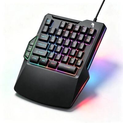 One Handed Gaming Keyboard 35 Keys RGB Backlight Wired Mini
