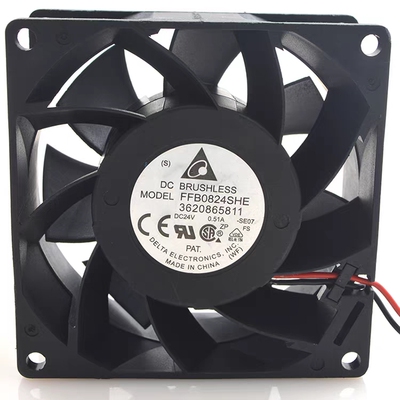 台达FFB0824SHE 24V 0.51A 8038 8CM/厘米大风量双滚珠变频器风扇