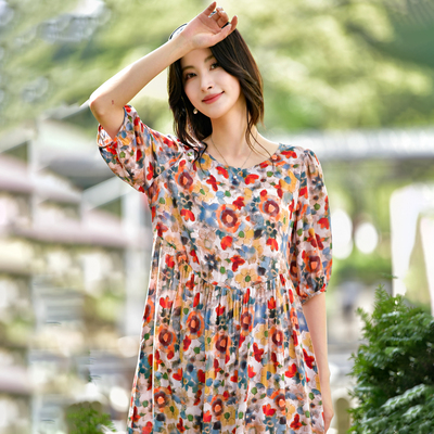 2025夏季新款棉绸连衣裙