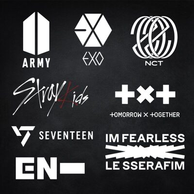韩国男团车贴 BTS Seventeen EXO NCT梦 LESSERAFIM TXT 汽车贴纸
