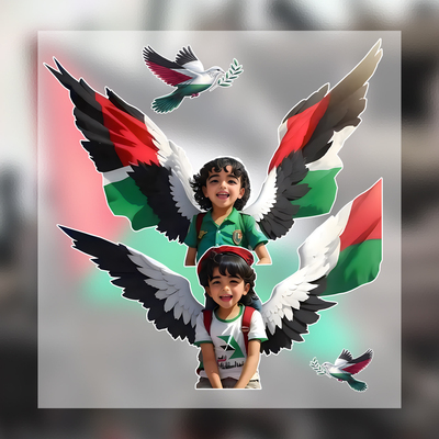 巴勒斯坦声援保护儿童世界和平车贴电动车摩托车汽车贴纸玻璃贴