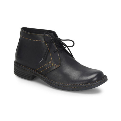 美国代购BORN男靴时尚头层牛皮缝制高帮及踝靴真皮系带裸靴短靴