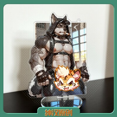 3月新老虎兽人游戏周边钟爱福瑞肌肉透明立牌furry控艺术玩具