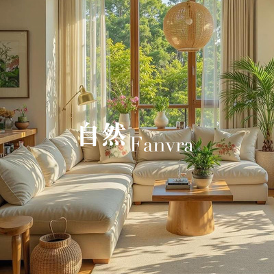 美式自然风布艺沙发L型转角沙发