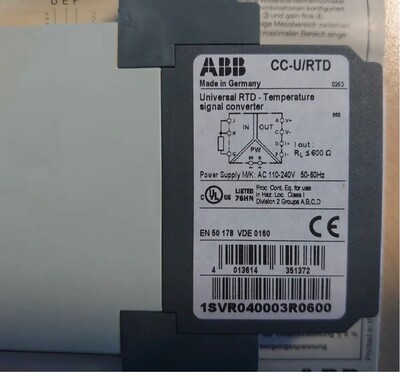 abb 继电器1SVR040003R0600 CC-U/RTD全新原装拍前请询价