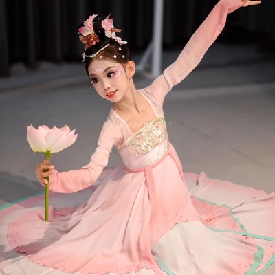 女童江南可采莲戏莲飘逸纱衣舞服