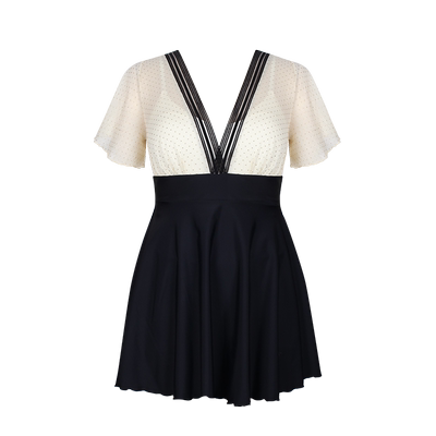 蔓芭莎韩国大码仙女范连体泳衣