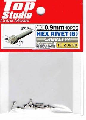 TopStudio 0.9mm 六角铆钉B款 TD23238   模型改造件 银色