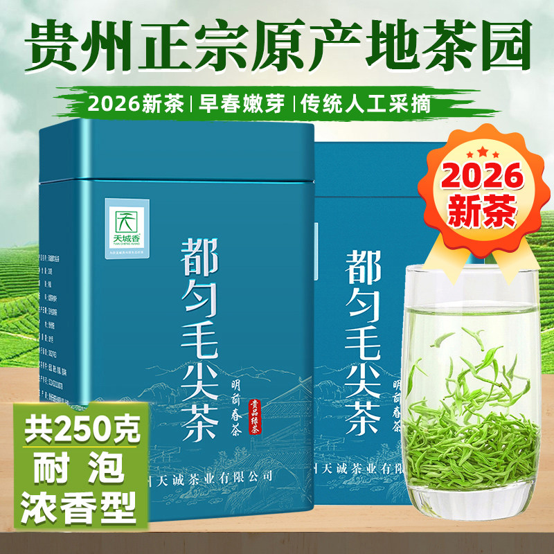 贵州茶叶都匀毛尖2026新茶明前特级春茶高山云雾浓香型绿茶礼盒装
