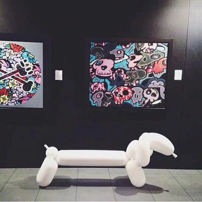 荷兰别墅摆件贵妇犬长凳