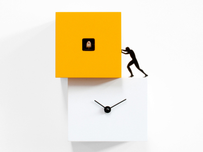 意大利Progetti咕咕钟Strong cucù 1布谷鸟台钟挂钟表家居设计