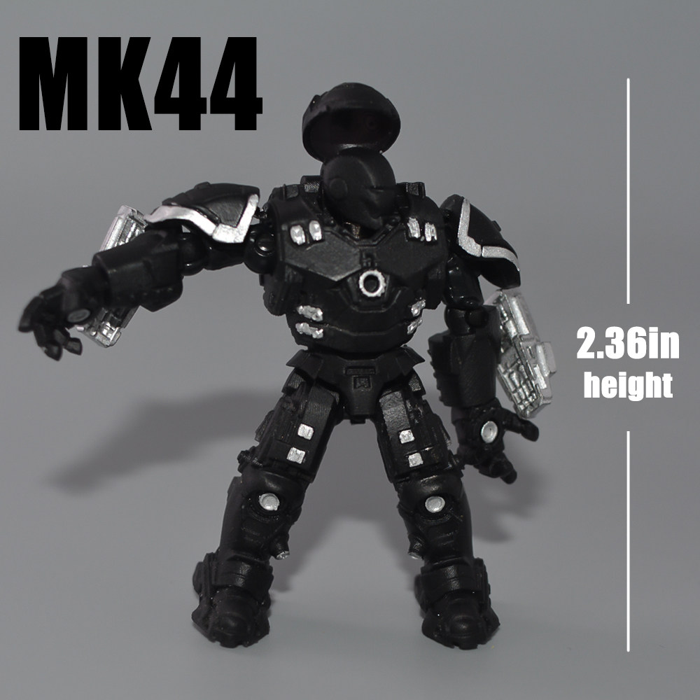 自改Megabloks美家宝漫威钢铁侠MK44反浩克装甲2寸超可动人偶