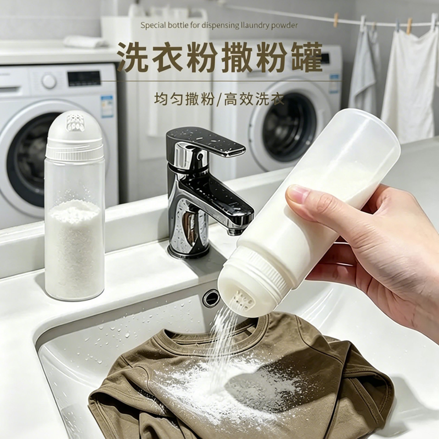 家用洗衣粉撒粉罐皂粉收纳盒防潮便携大容量密封储存盒洗衣神器