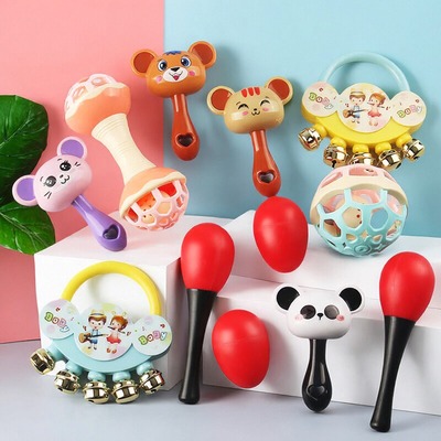 手摇铃婴儿玩具0-1岁益智沙锤拨浪鼓新生儿早教3个月宝宝抓握训练