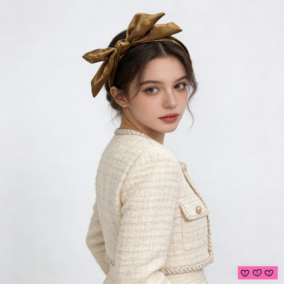 原创2026新款复古立体蝴蝶结头箍